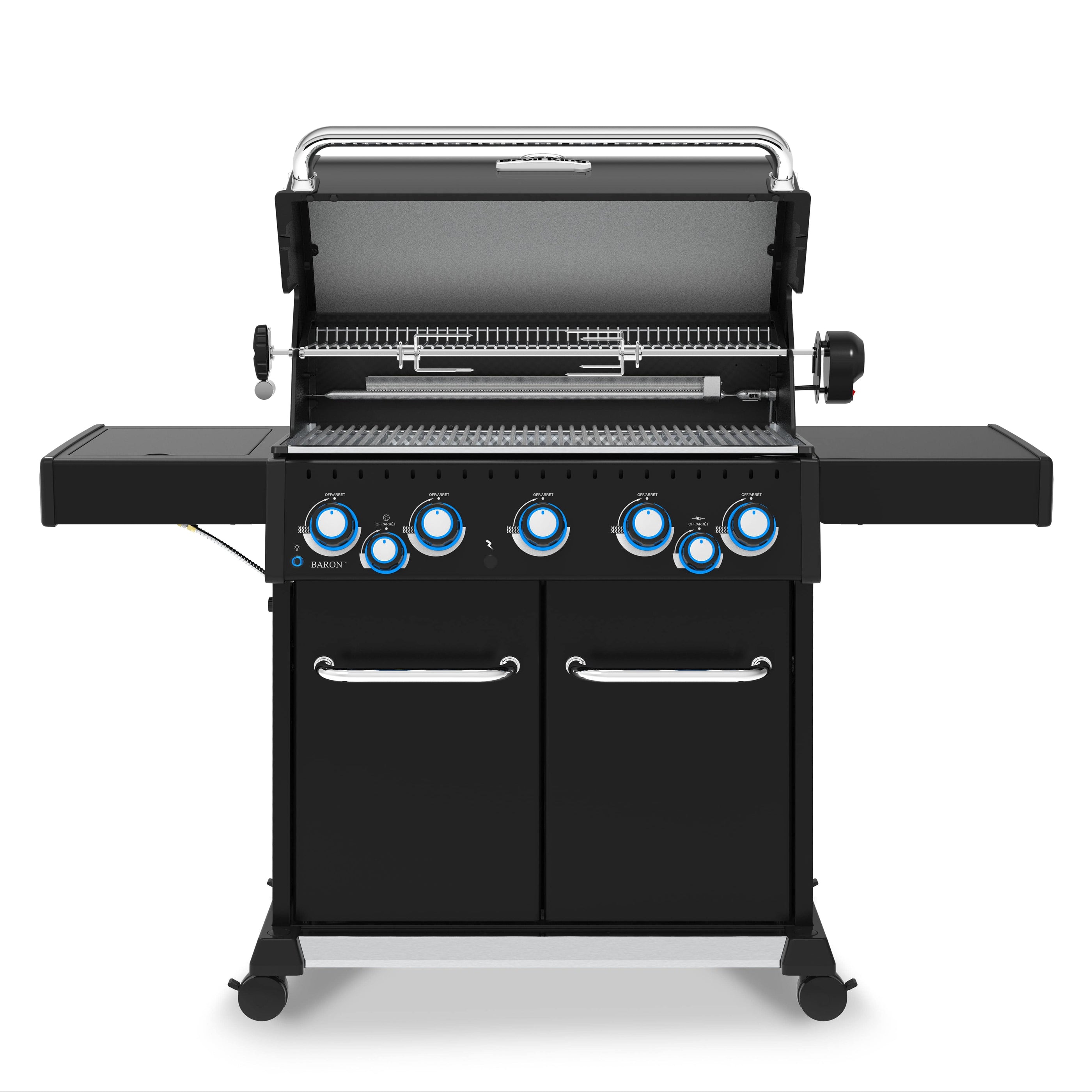 Broil King Baron 590 PRO Shadow 5-Burner Gas Grill with Rotisserie and ...